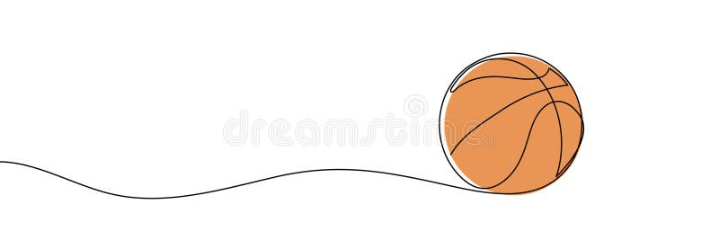 Basketball One Line Art. Continuous Line Drawing of the Ball Stock ...