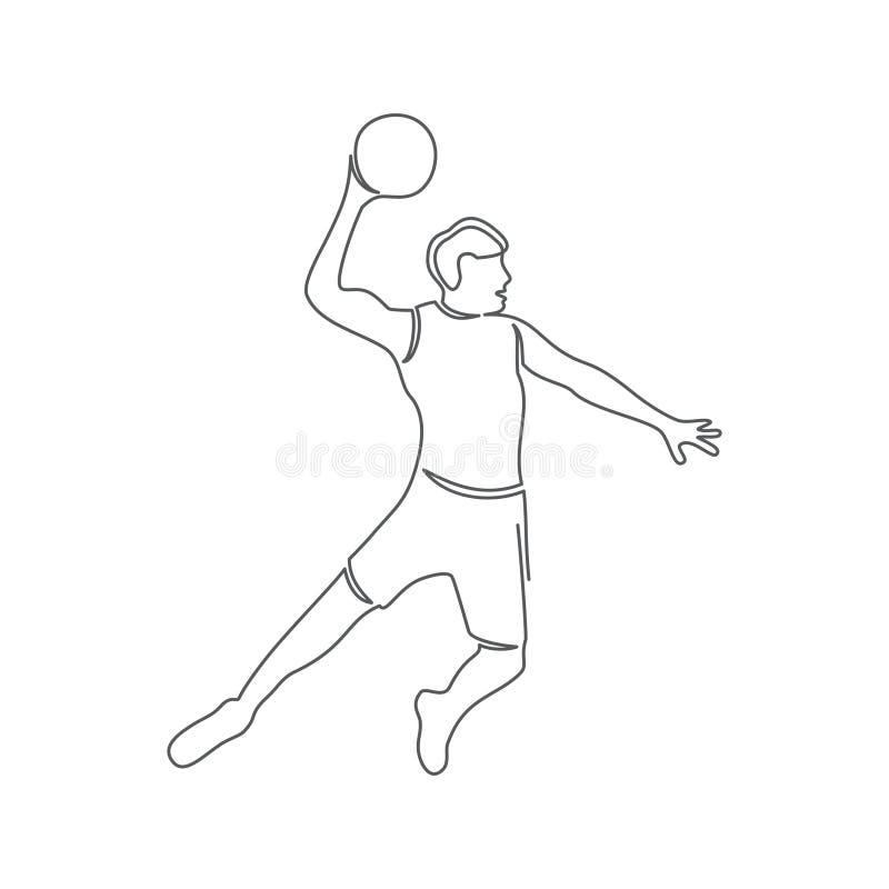 Playing Basketball Line Drawing Stock Illustrations – 284 Playing ...