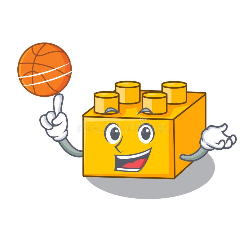 With Basketball Plastic Building Blocks Cartoon on Toy Stock Vector ...
