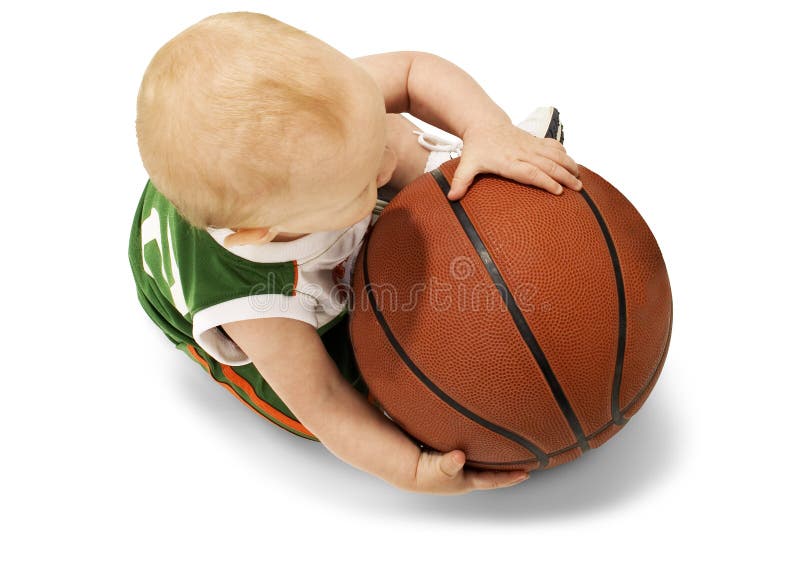 Baby with Basketball stock photo. Image of body, hold - 1380134