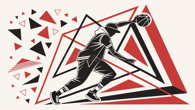 Basketball Player in Abstract Geometric Illustration, Vector Design ...