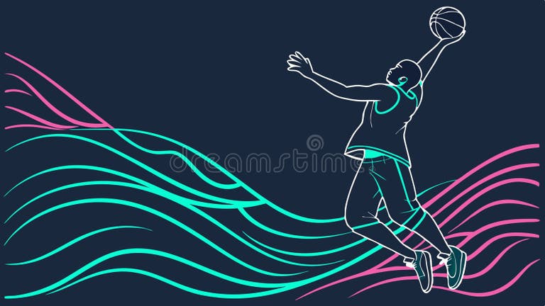 Basketball Player in Abstract Geometric Pattern Illustration, Vector ...