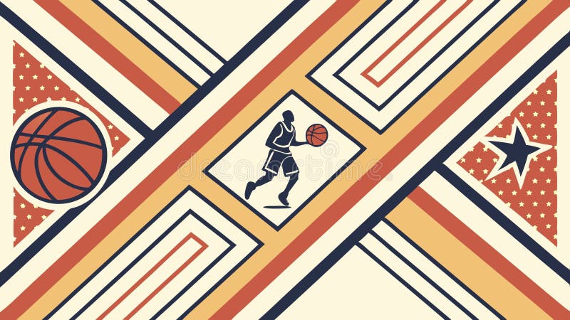 Basketball Player with Abstract Geometric Patterns Vector Design ...