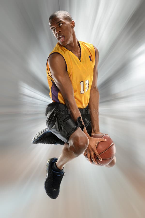 Basketball Player in Action Stock Image - Image of motion, wellness ...
