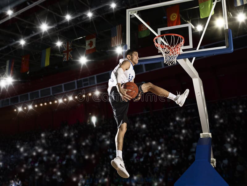 Basketball Player in Action Stock Image - Image of dunk, descent: 114110171