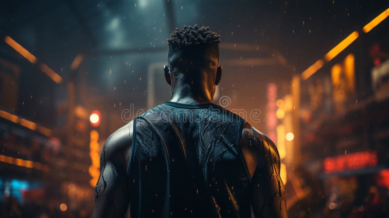Basketball Player Back View. Generative Ai Stock Illustration ...