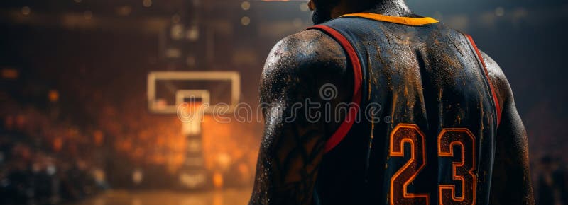Basketball Player Back View. Generative Ai Stock Illustration ...
