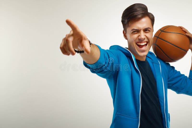 Basketball Player with Ball. Portrait Stock Photo - Image of basketball ...