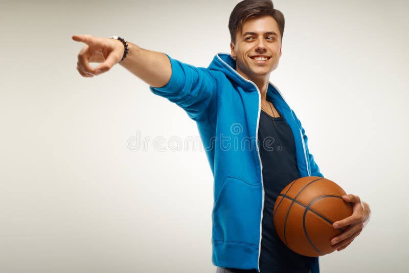 Basketball Player with Ball. Portrait Stock Image - Image of people ...