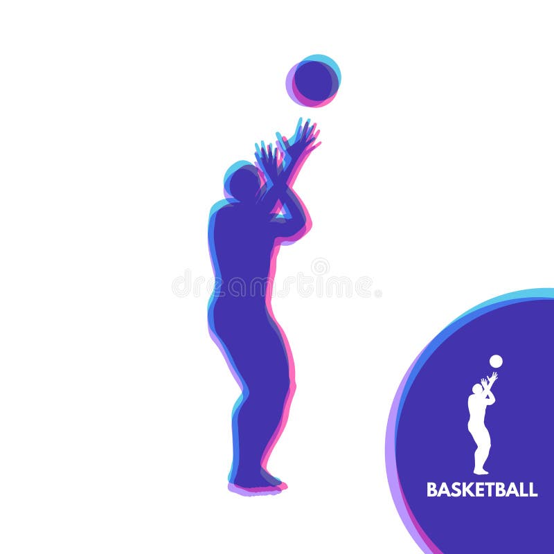 Basketball Player with Ball. Sport Symbol. Design Element Stock Vector ...