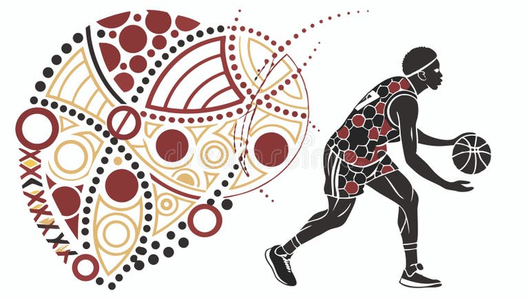 Basketball Player with Dot Patterns, Dynamic Sport Vector, Vector ...