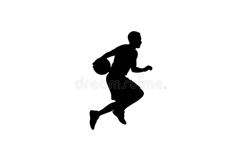 Basketball Player Dribble Silhouette Sport Stock Illustration ...