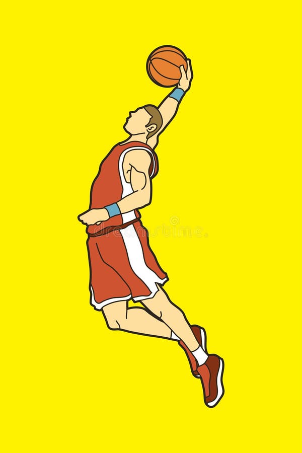 Basketball Player Cartoon Dunking Basketball Stock Illustrations – 86 ...
