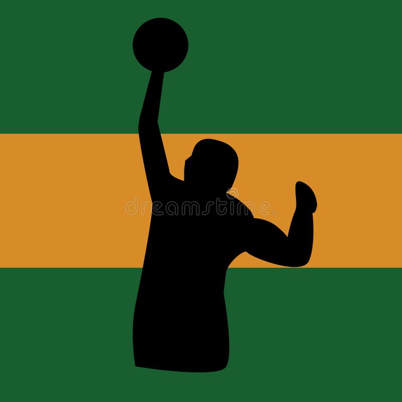 Basketball Player Icon and . Brazil Flag Colors Stock Illustration ...