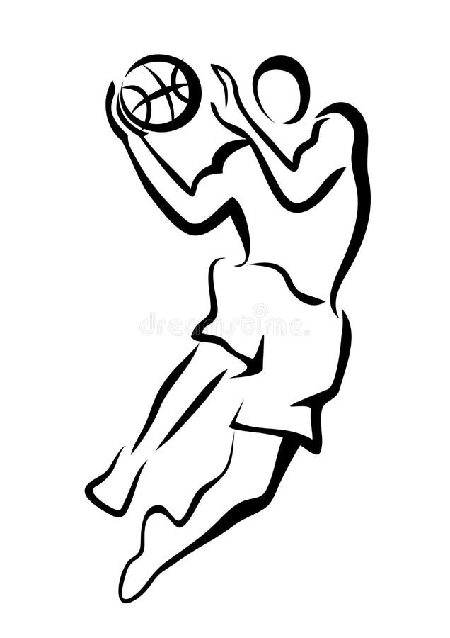 Basketball Player Sketch Stock Illustrations – 2,344 Basketball Player ...