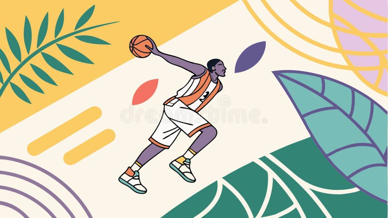 Basketball Player Jump Shot Dynamic Abstract Background, Vector Design ...