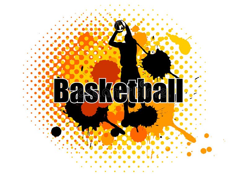 Basketball Player is Jumping with White Background Stock Vector ...