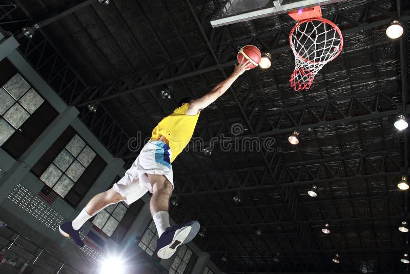 Basketball Player Layup for Score Stock Photo - Image of athletic ...