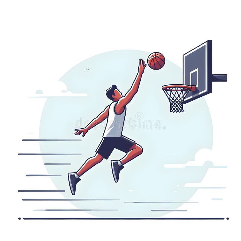 Basketball Player Leaping, Executing Powerful Jump Shot with Athletic ...