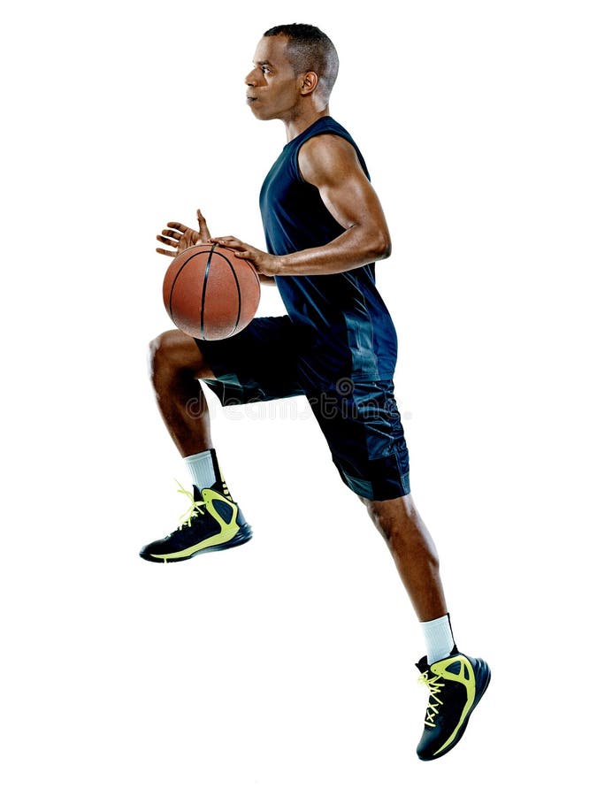 Basketball Player Man Isolated Stock Photo - Image of studio, jumping ...