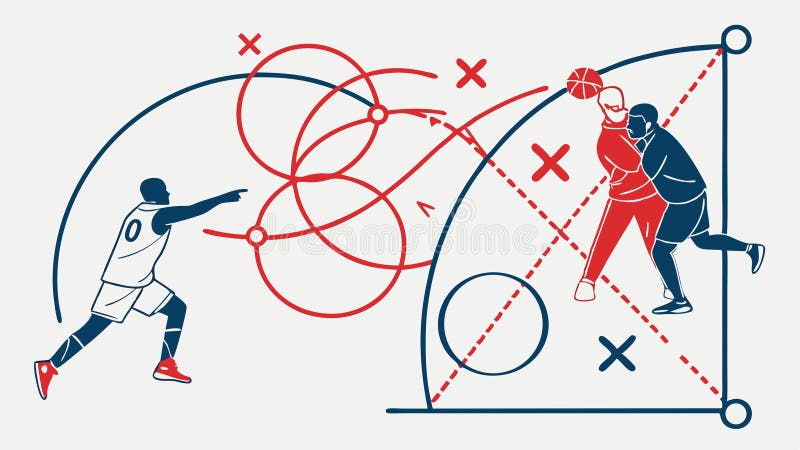 Basketball Player Navigating a Complex Play, Vector Design Generative ...