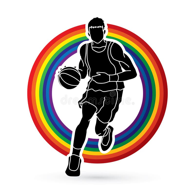 Basketball Player Running Front View Graphic Vector Stock Vector ...