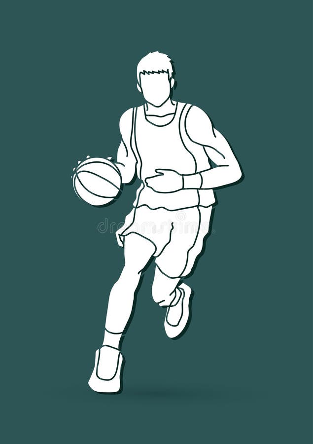 Basketball Player Running Front View Graphic Vector Stock Vector ...