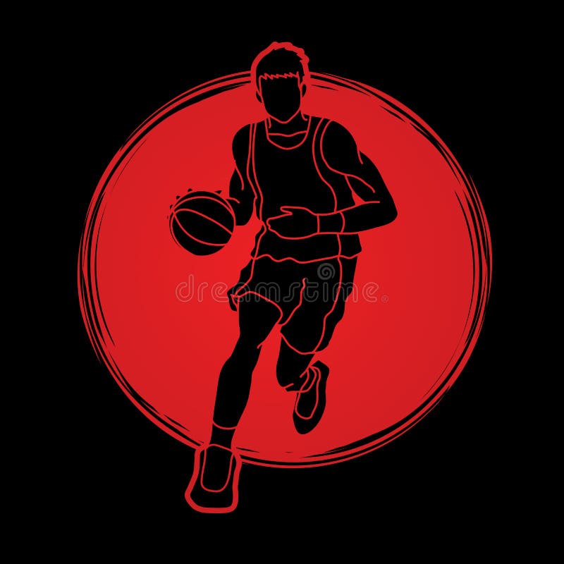 Basketball Player Running Front View Graphic Vector Stock Vector ...
