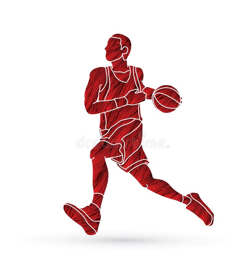 Basketball player running stock vector. Illustration of person - 97265287
