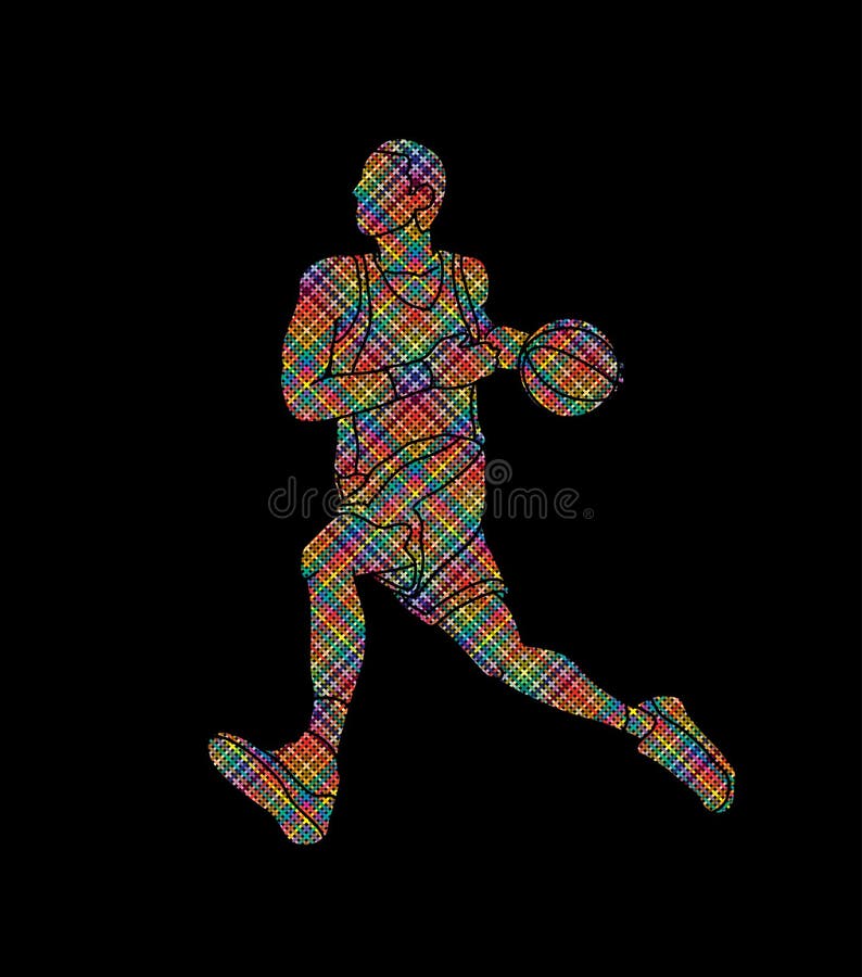 Basketball player running stock vector. Illustration of icon - 97265301