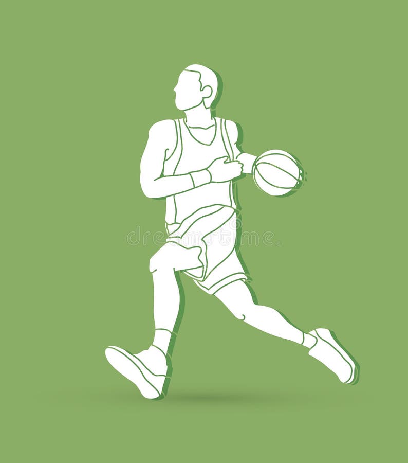 Basketball player running stock vector. Illustration of full - 97503331