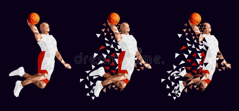 Basketball Player Set Abstract Design Stock Illustration - Illustration ...