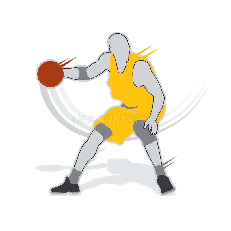 Basketball Player Shape Silhouette Vector Set Action Pose Stock Vector ...