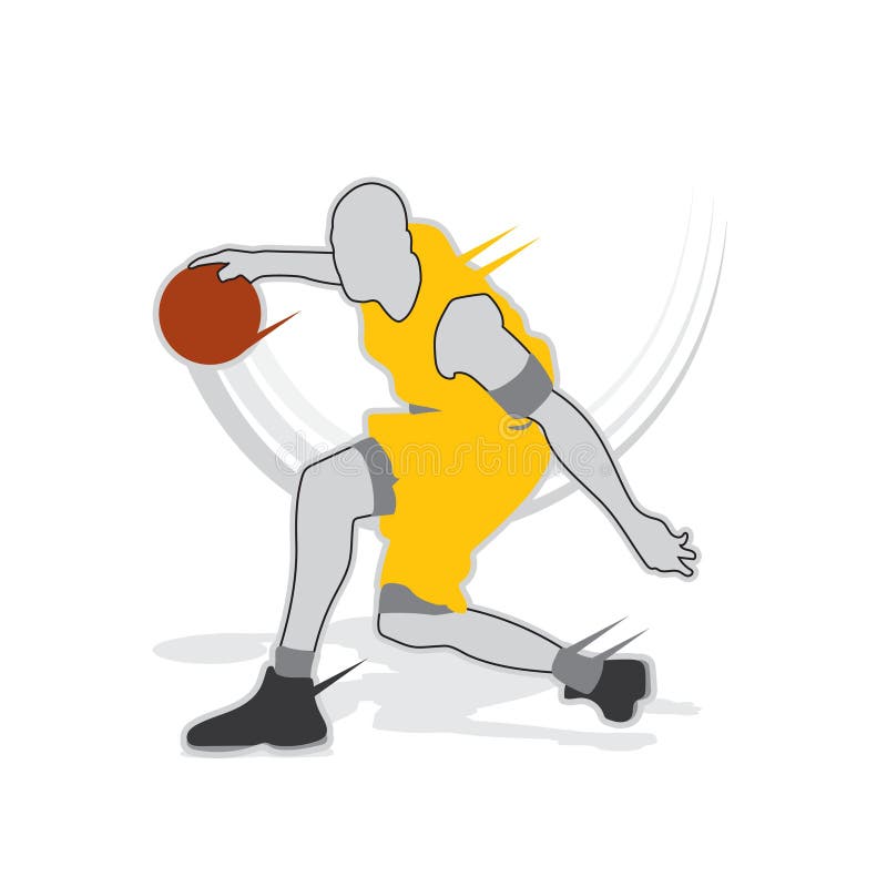 Basketball Player Shape Silhouette Vector Set Action Pose Stock Vector ...