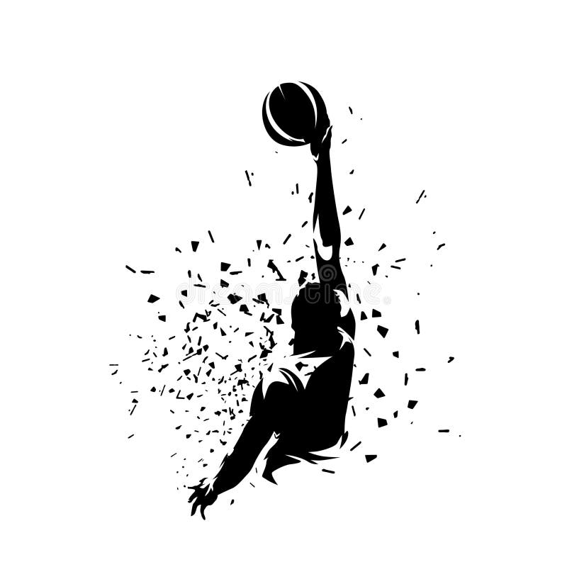 Basketball Player Shooting Ball, Abstract Isolated Vector Silhouette ...