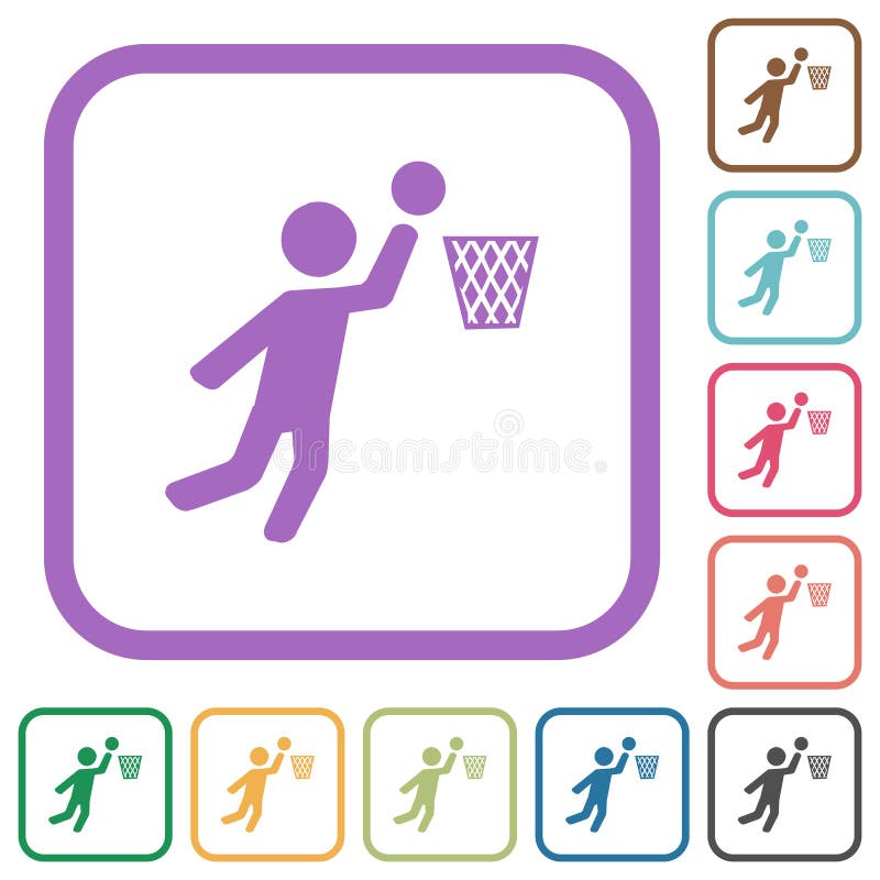 Basketball Player Simple Icons Stock Vector - Illustration of ...