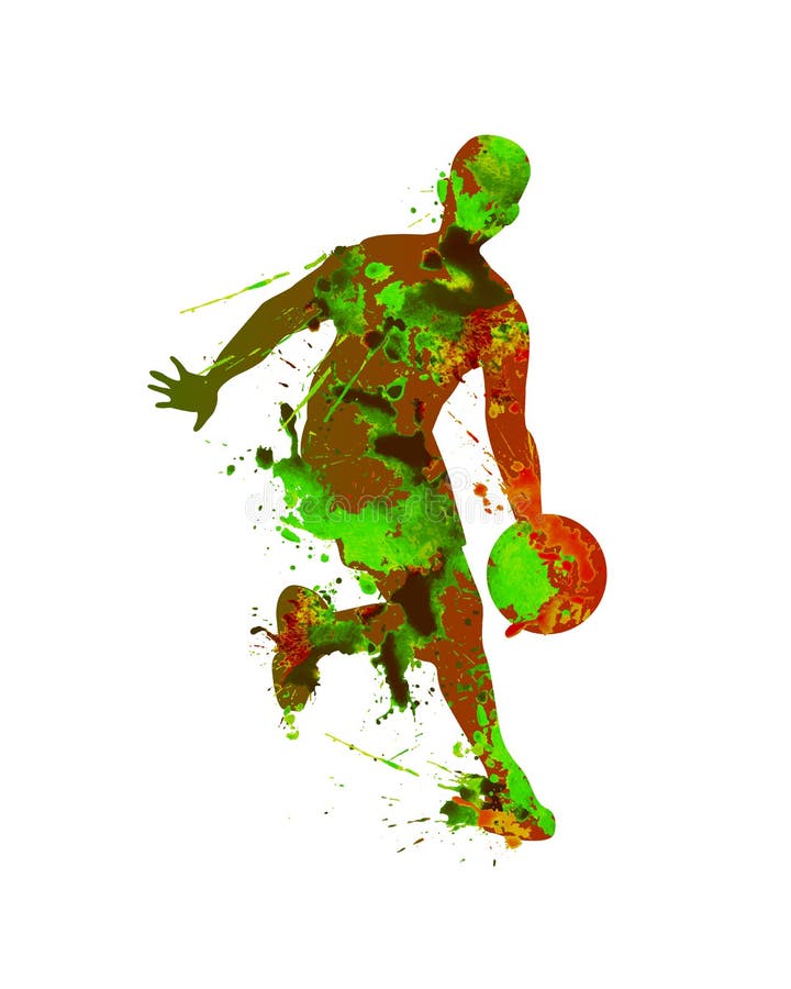 Basketball Player. Woman. Splash Watercolor Paint Stock Vector ...