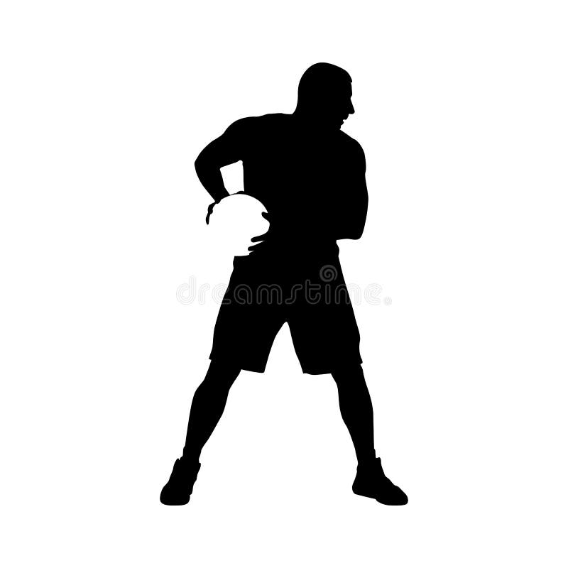 Basketball Player Standing and Holding Ball Stock Vector - Illustration ...