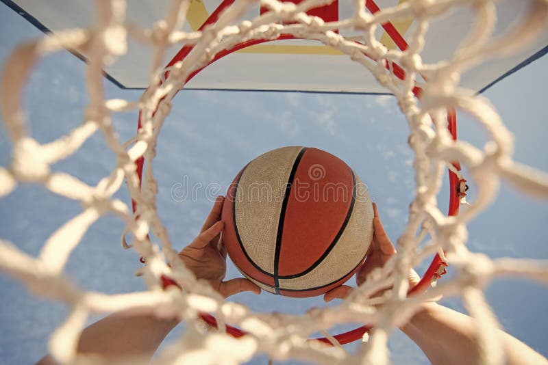 Basketball Player Throws the Ball into the Hoop, Sport Stock Image ...