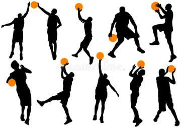 Basketball Defense Silhouette Male Stock Illustrations – 322 Basketball ...