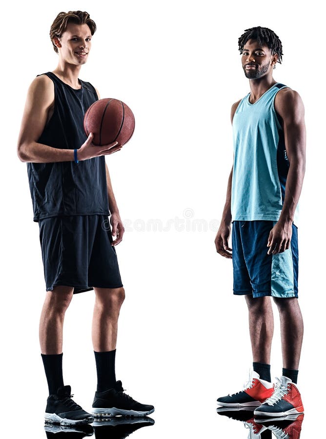 Basketball Players Men Isolated Silhouette Shadow Stock Image - Image ...