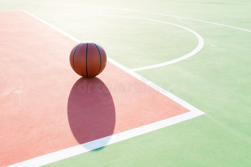 Basketball on the Playing Field in a Day Time Stock Photo - Image of ...