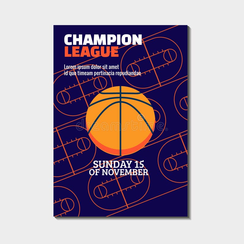 Modern Basketball Poster Template with Sample Text and Background Arena ...
