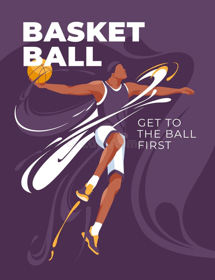 Basketball Poster Design with Athlete Running and Abstract Splash ...