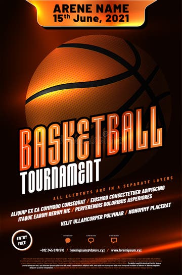 Basketball Tournament Poster Template Sample Text Stock Illustrations ...