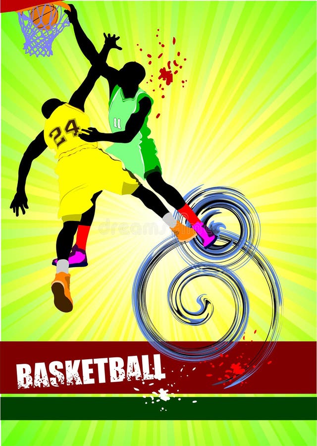 Basketball Poster. Vector Illustration Stock Vector - Illustration of ...