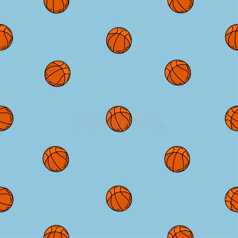 Basketball Print for Textiles. Seamless Pattern with Basketball Ball ...