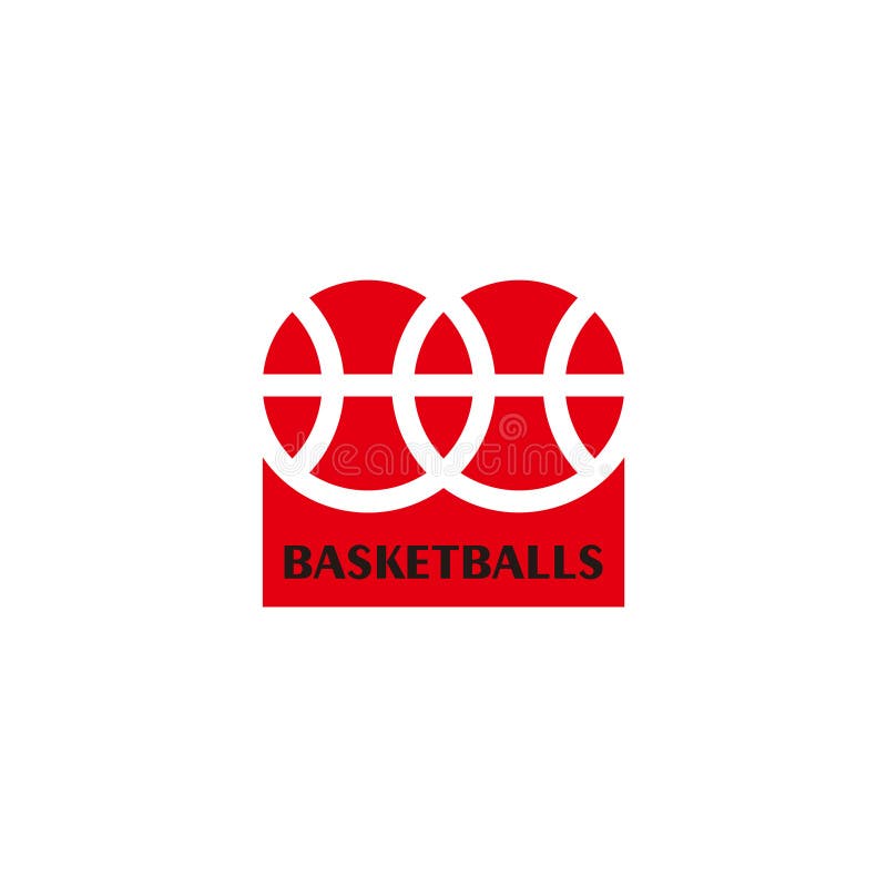 Basketball Red Geometric Simple Text Logo Vector Stock Vector ...