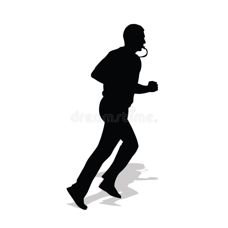 Basketball Referee Running with Whistle Stock Vector - Illustration of ...