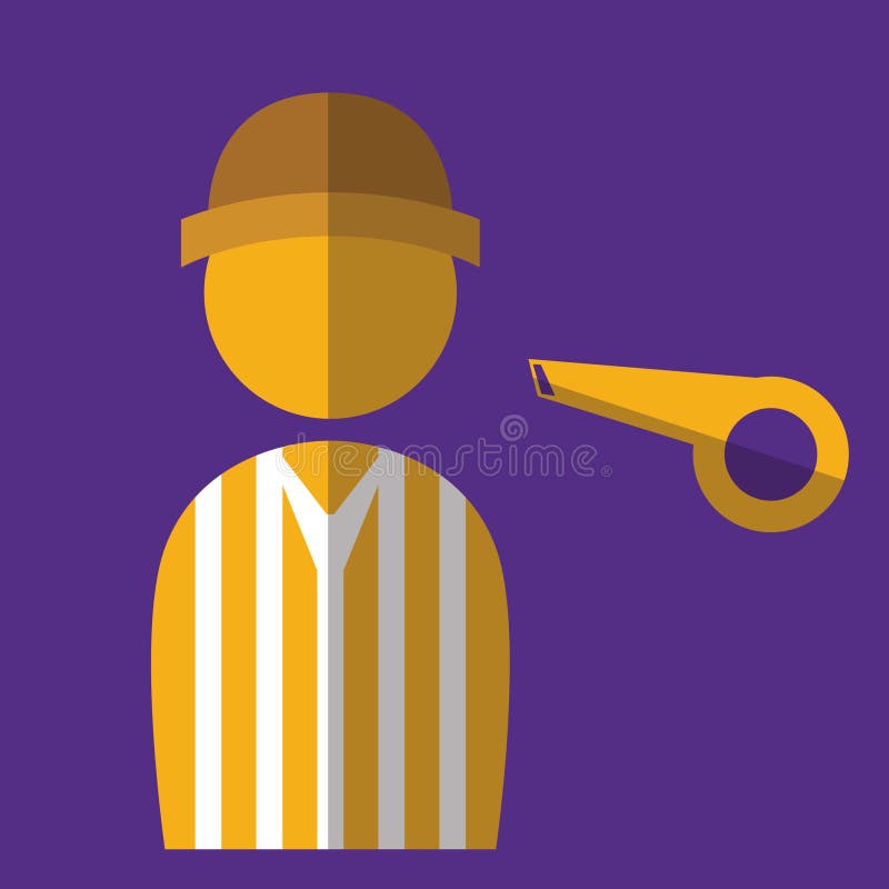 Basketball Referee and Whistle. Vector Illustration Decorative Design ...